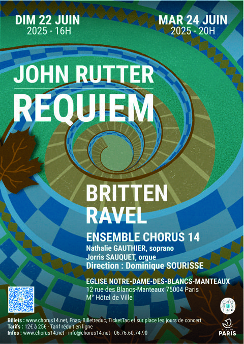John RUTTER, Requiem - Benjamin BRITTEN, Messe brève , 22 et 24 juin ...